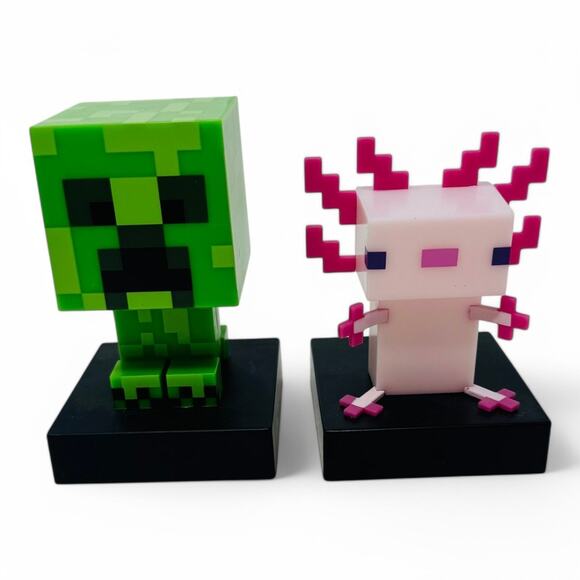 Minecraft | Accents | Minecraft Creeper Axolotl Lightup Figure Set Led ...